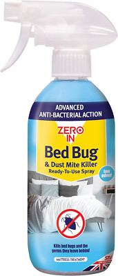Zero In Bed Bug Killer Spray Crawling Insect Dust Mite Poison Treatment ...