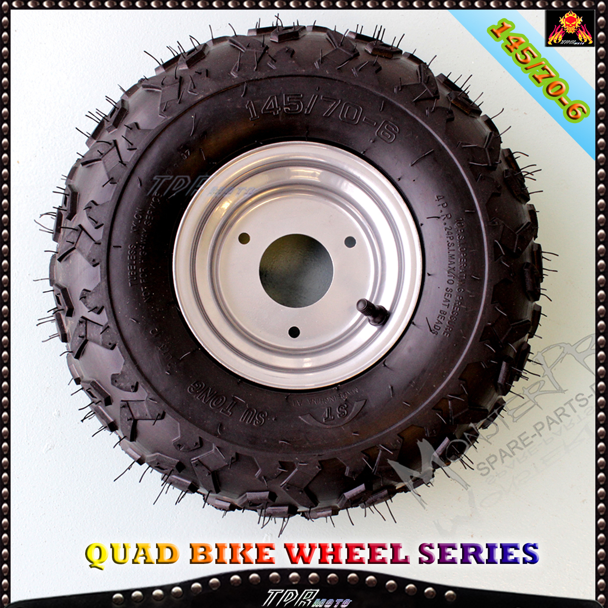 4X 145/70- 6" inch Front/Rear Wheel Rim Tyre/Tire 50cc 110cc Quad Bike ...