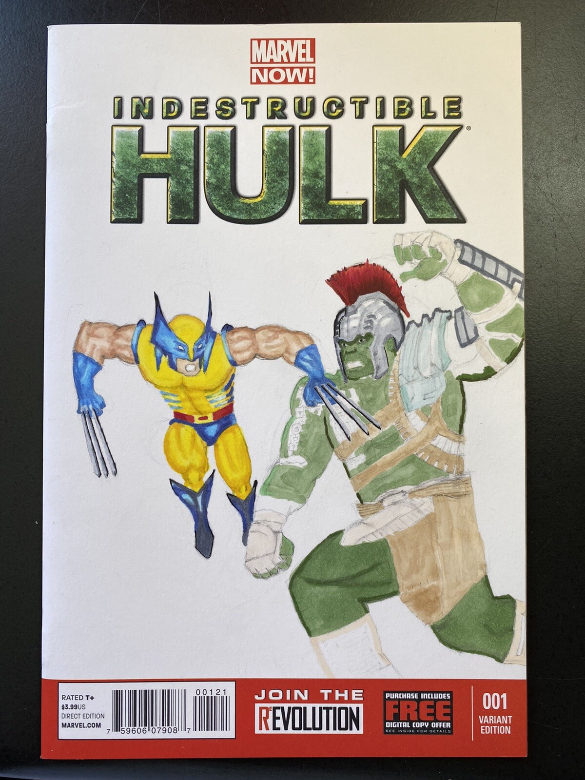 Marvel Comics Indestructible Hulk #1 sketch Blank cover swipe Hulk 181 ...