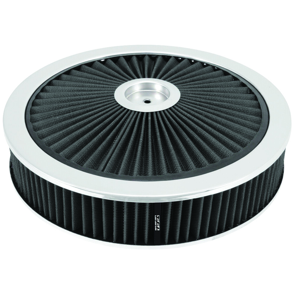 Extraflow Black Chrome Air Filter Cleaner 14"x 3" suit Holley Recessed ...