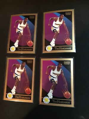 (4) card lot Tim Hardaway 1990-91 SkyBox Rookie RC lot Golden State ...