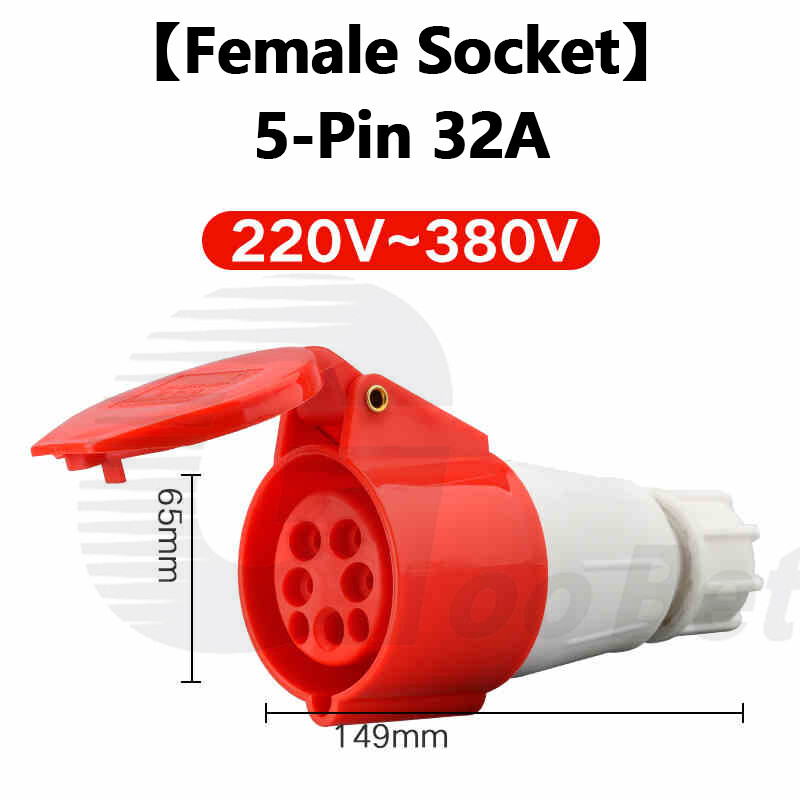 Sockets Connector 3 Phase 16A 32A 63A IP44 Waterproof 3/4/5 Pin ...