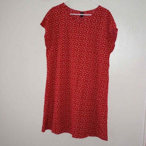 Emery Rose Silky Red & White Heart Dress M | eBay
