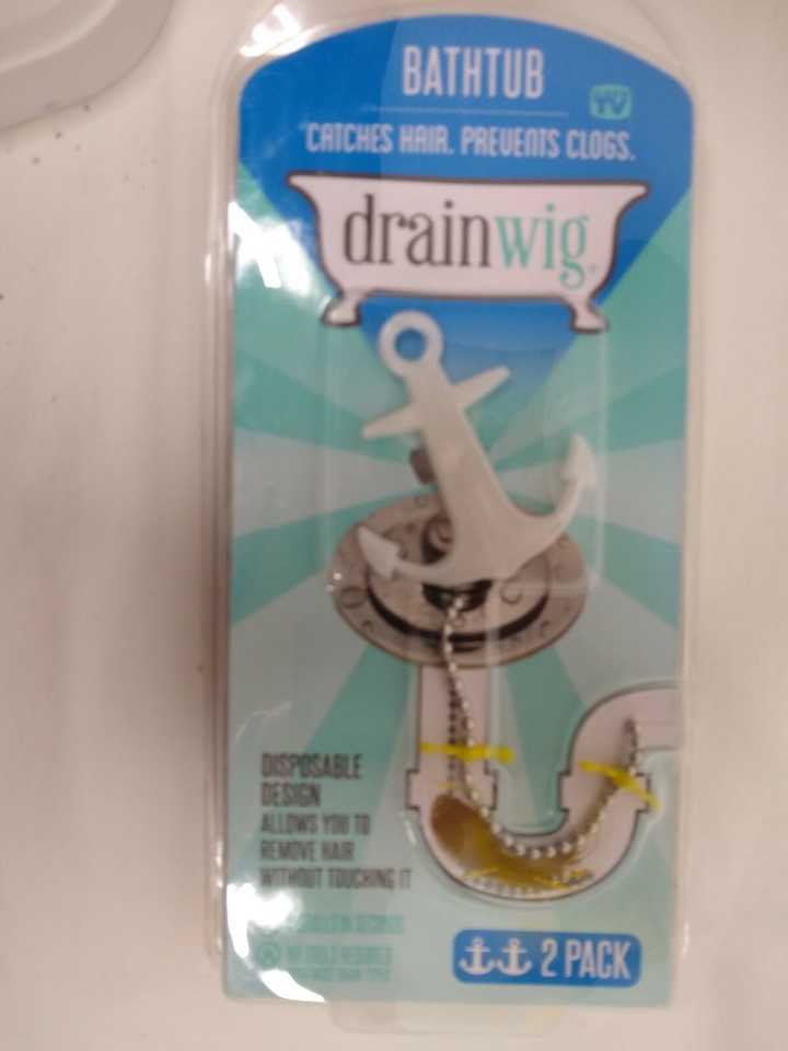 DrainWig Bathtub Drain 2 Pack Never Clean a Clogged Drain Again Hair ...