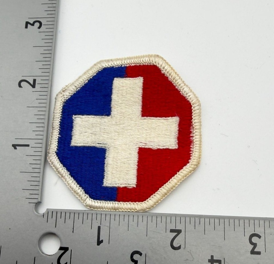 US Army Medical Command Korea Patch Embroidered Octagon Cross Red Blue ...