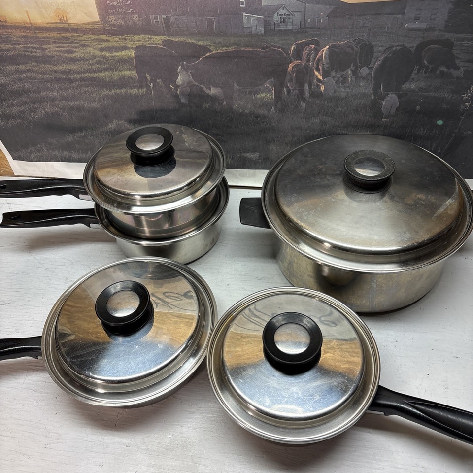 Vollrath Vacumatic Pan Set Stainless Steel Waterless Diameter Lids ...