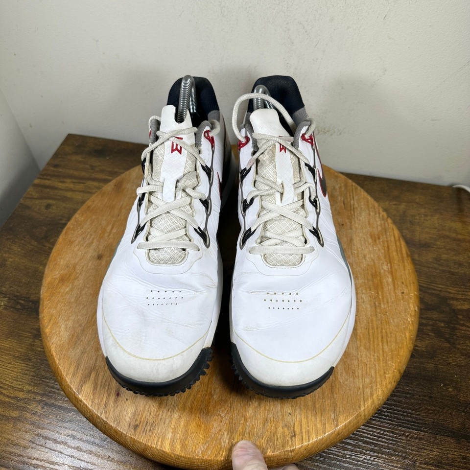 Nike Tiger Woods TW14 Golf White Black Red Swoosh Shoes Size 10.5 US ...