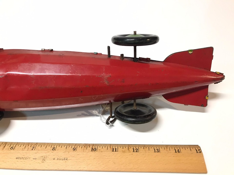 Rare Marx Rocket Racer Tin Litho Race Car 1930s Wind Up Toy Great Shape ...