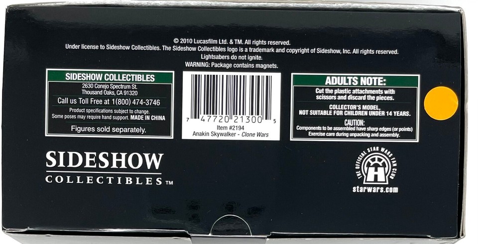 Star Wars General Anakin Skywalker Sixth Scale Figure Sideshow 12-inch ...