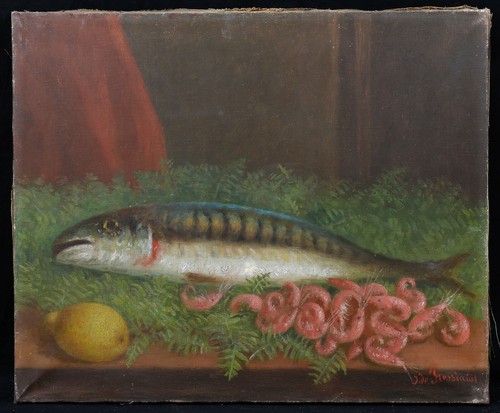 Jules De Fressiniat (1820-?) Trout Fish Shrimp Salmon Limoges Drolling ...