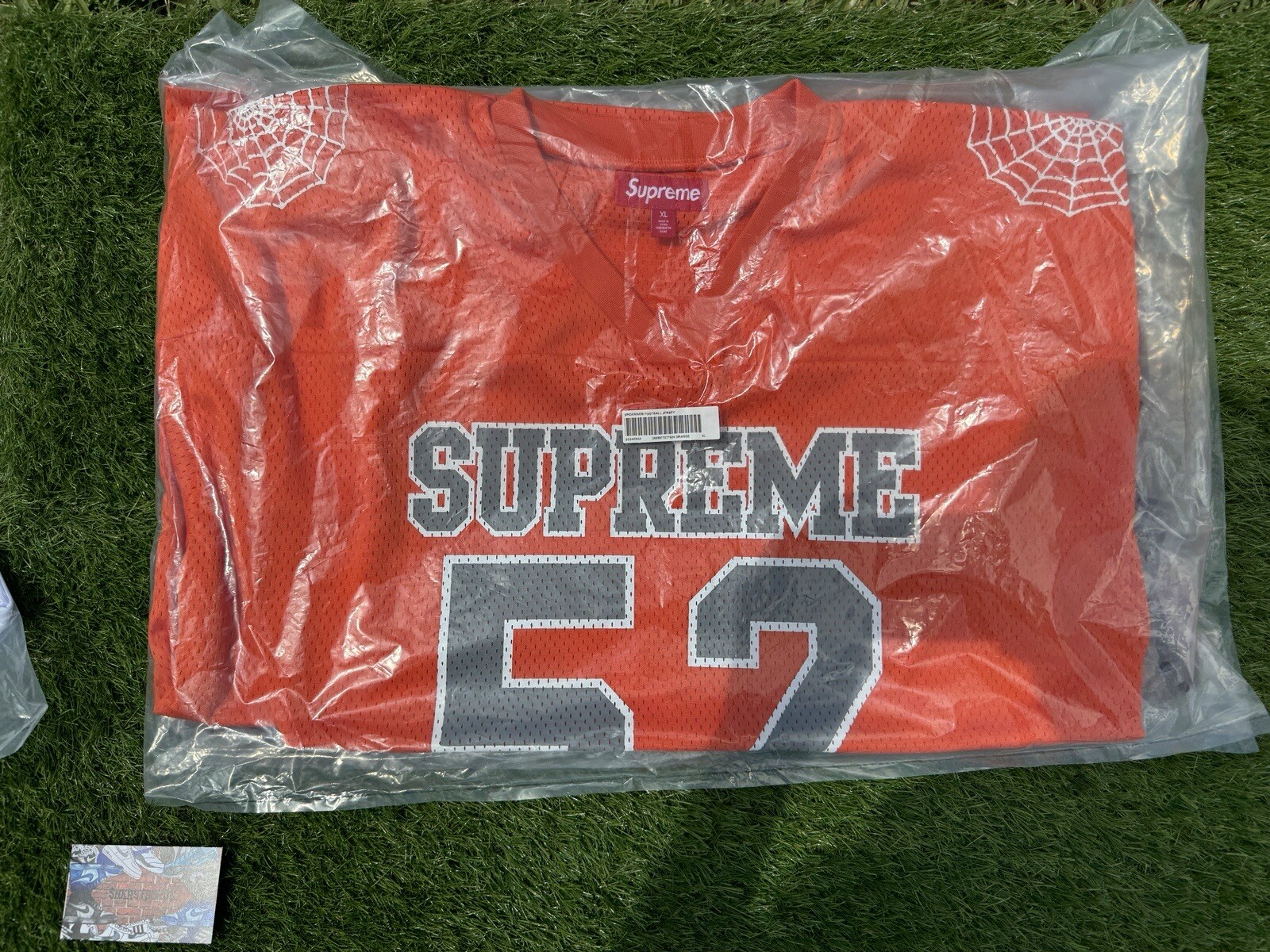 Supreme Spiderweb Football Jersey SS24 - Orange - XL - In hand