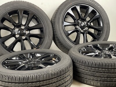 20" Jeep Grand Cherokee Overland Black wheels rims tires Factory OEM ...