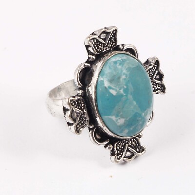GS Ring Larimar Cabochon Designer Ring Fashion Item Jewelry | eBay