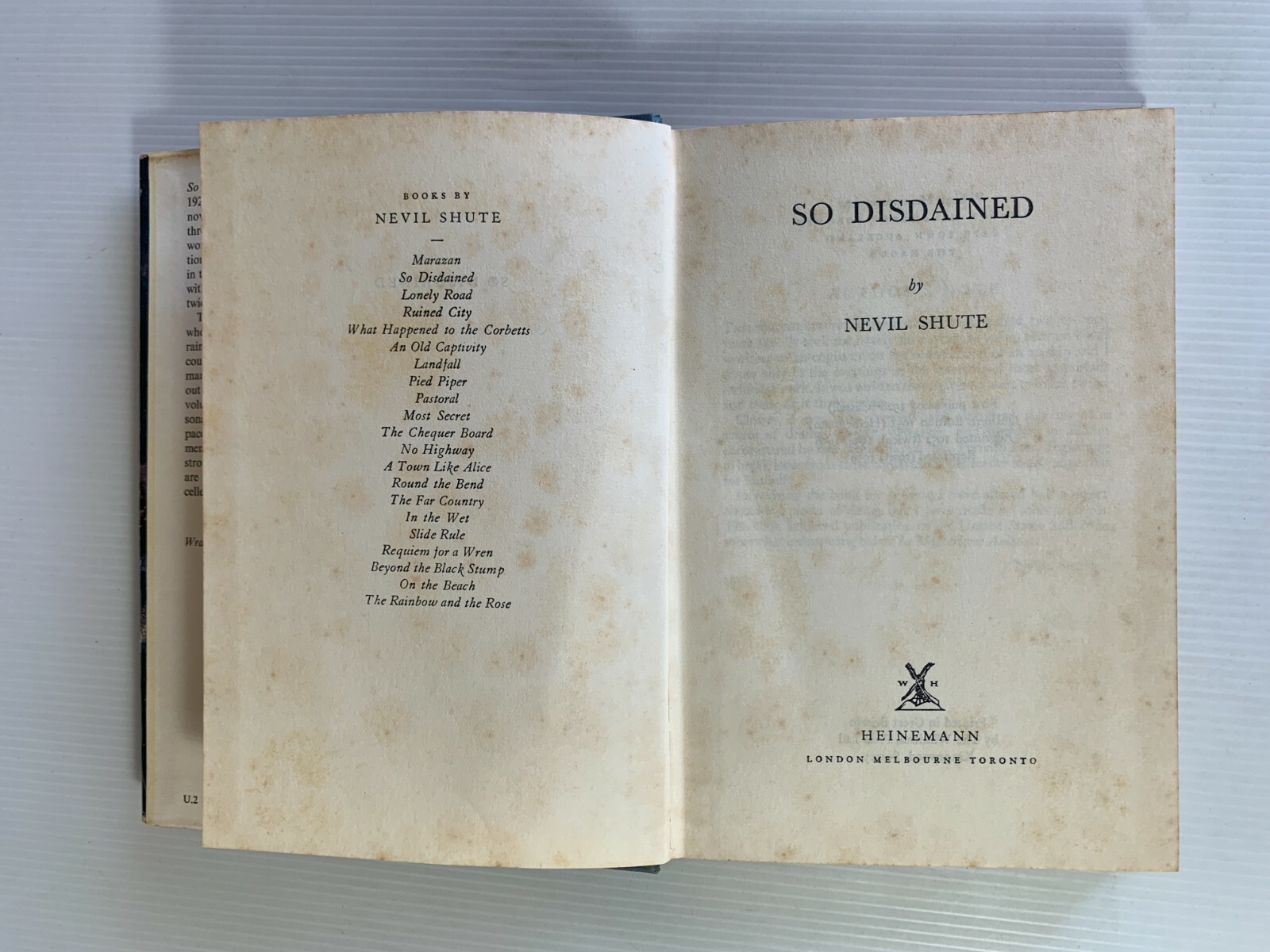 So Disdained by Nevil Shute 1959 | eBay Australia