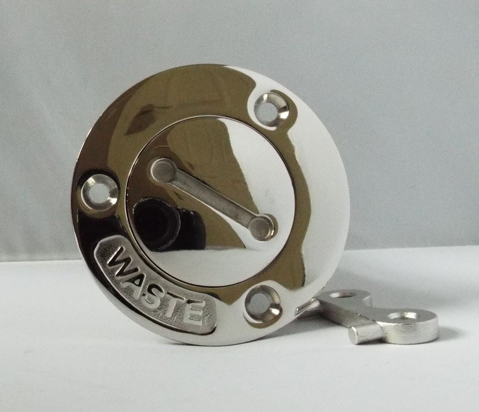 Stainless Steel Embossed 316 WASTE Deck Filler 50mm Pipe Screw Cap Boat ...