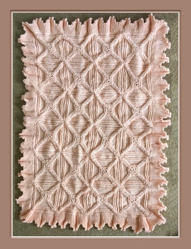 Baby Pram Blanket/Cover Knitting Pattern with frilled edge Cot DK 989 ...