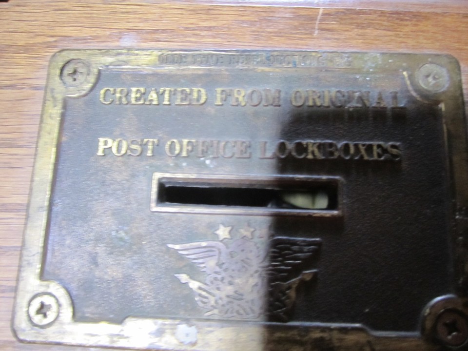 Vintage US Post Office Box Coin Bank Old Tyme Reproduction Inc. Wood ...