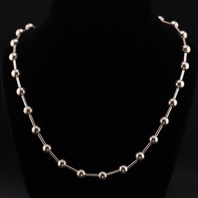 Sterling Silver - 8mm Ball & Bar Chain 28" Necklace - 27g | eBay