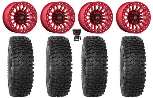 Fuel Rincon Beadlock 15" Wheels Red 33" RC500S Sticky Tires Can-Am ...