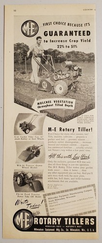 1948 Print Ad M-E Rotary Garden Tillers Ford Tractor Attachment So ...