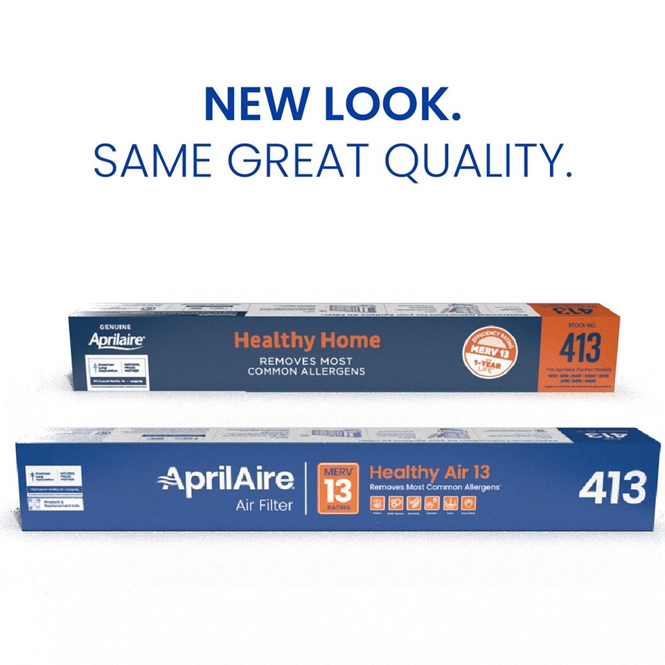 2 Pack AprilAire 413 Replacement Filter MERV13 16x25x4 Whole House Air ...