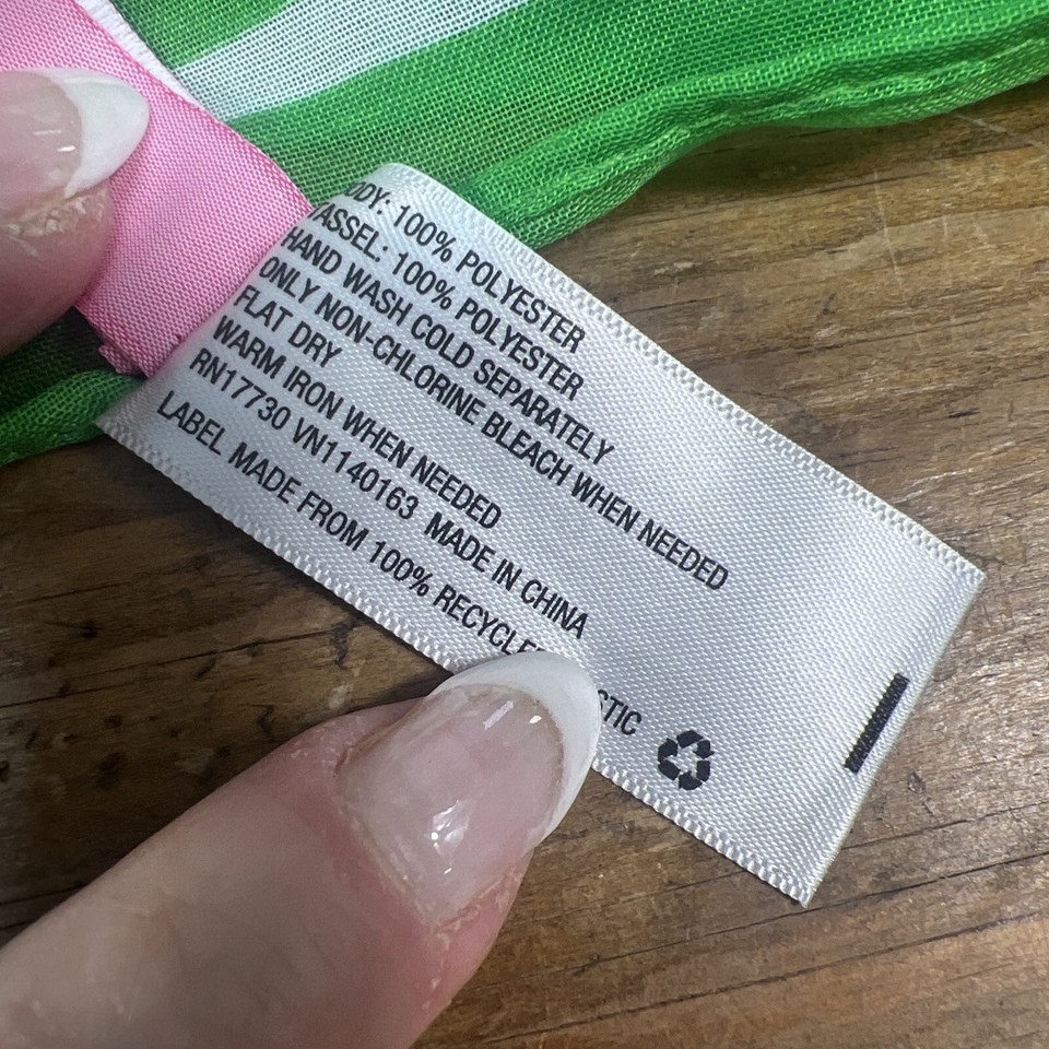 LILLY PULITZER Green White SUNSET STILL Summer Scarf Wrap | eBay