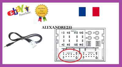 Cable auxiliaire adaptateur mp3 pour autoradio PEUGEOT CITROEN RD4 ...