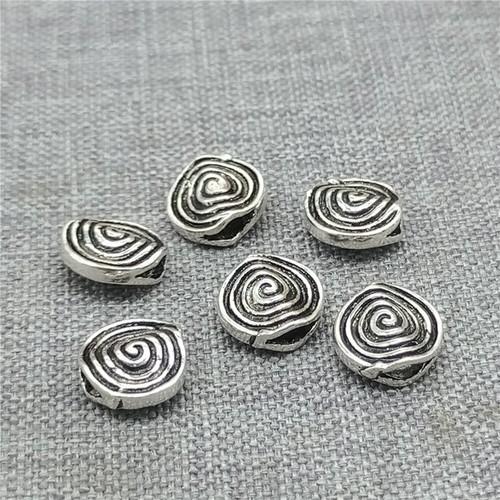 8pcs of 925 Sterling Silver Nautilus Swirl Coin Beads 2-sided for ...