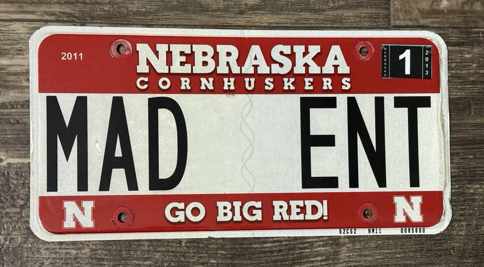 2013 Nebraska Huskers Vanity License Plate. MAD ENT - Lord Of The Rings ...