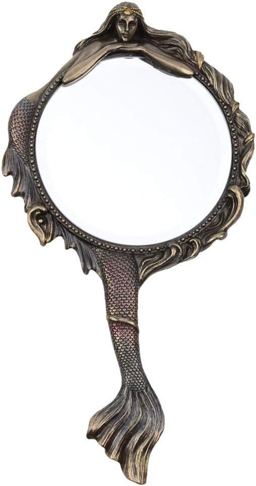 Unicorn Studios Vintage Style Hand Held Mermaid Vanity Mirror,Makeup ...