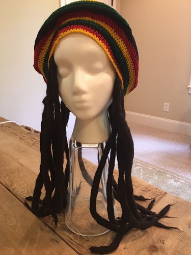 Rasta dreadlocks dreads Jamaica hat costume theatrica… - Gem