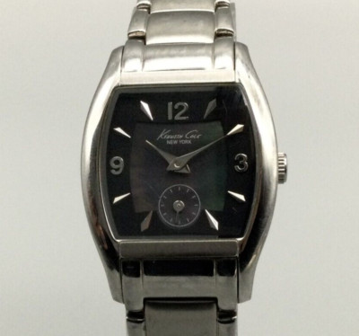 Kenneth Cole Watch Women 24mm Silver Tone Black Dial KC4712 New Battery ...