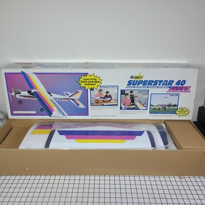 NOS Hobbico Superstar 40 AWARF Rc Model Airplane Kit *NEW In Open Box ...