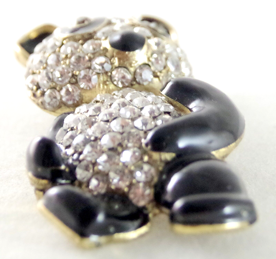 BIG 3+" NEW VTG-DESIGNER-INSPIRED PANDA BEAR CRYSTAL RHINESTONE ...