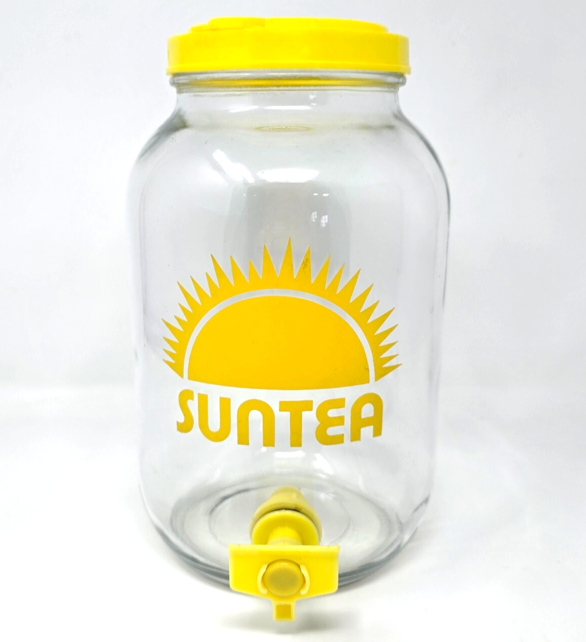 Vintage Sun Tea Glass Jar Yellow 1 Gallon 1970s Retro | eBay