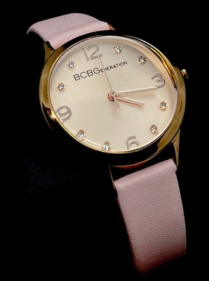 BCBGeneration Womens 32mm Rose Gold Curvex Diamond Quartz Watch Pink ...
