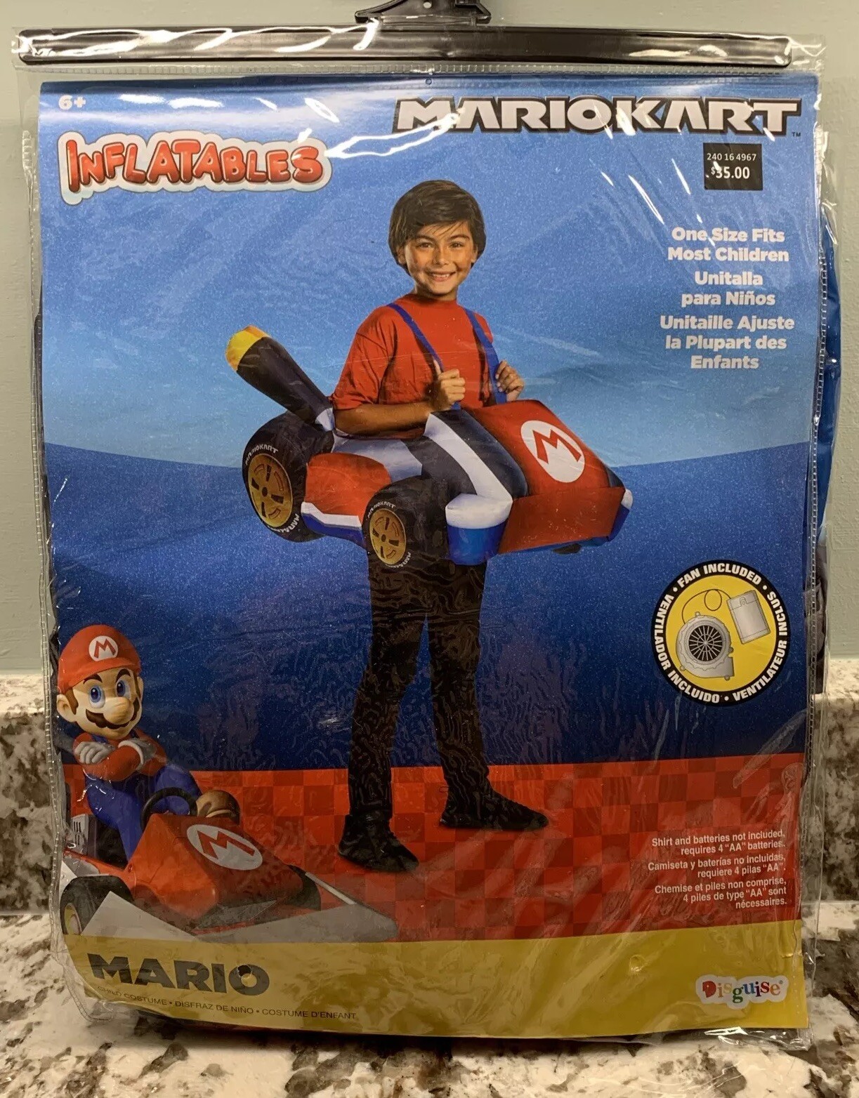Super Mario Inflatable Race Kart Boys Child Video Game Racer Halloween ...