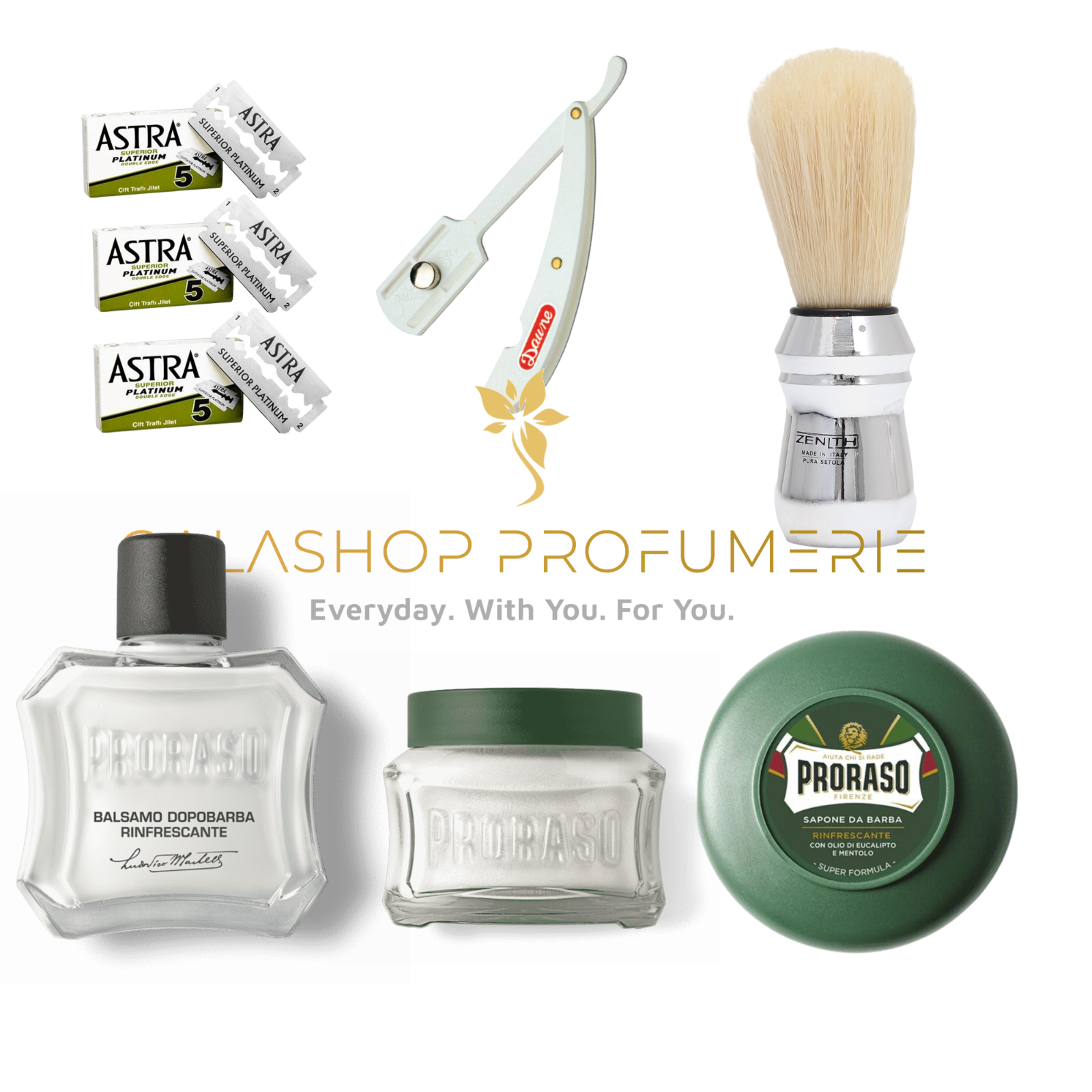 Kit Refreshing Shaving Barber Professional Astra Razor Proraso Brush | eBay