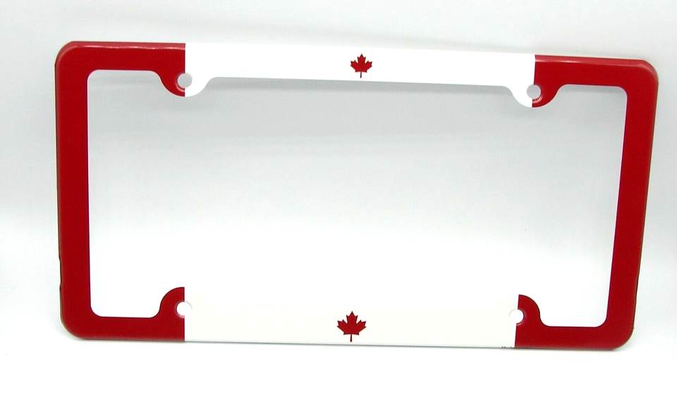 CANADIAN FLAG ALUMINUM CAR LICENSE PLATE FRAME. CANADA FLAG THE MAPLE ...