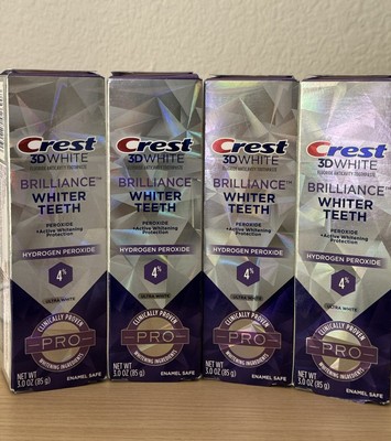 4 Pack Crest Ultra White 3D White Brilliance Toothpaste 4% Hydrogen ...