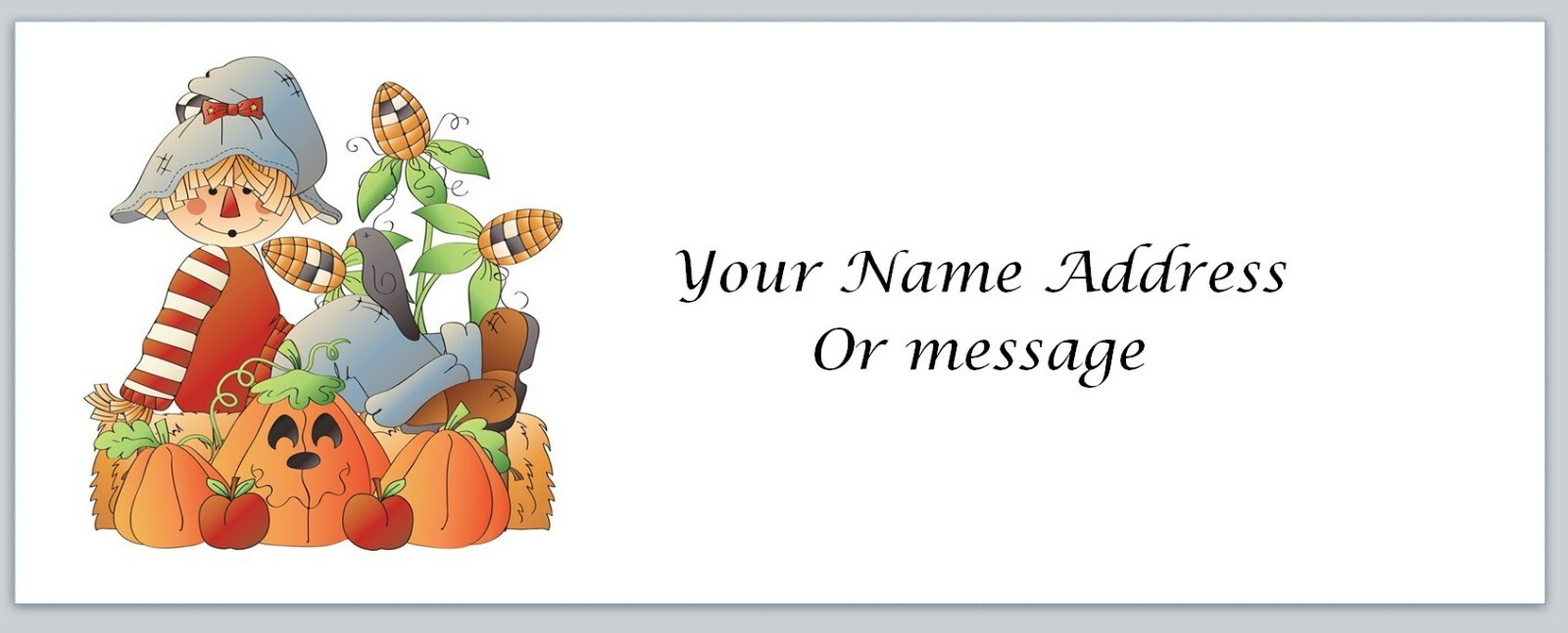 Personalized Address labels Fall Scarecrow Crow Pumpkin (c 46) | eBay