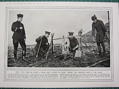 1915 WWI WW1 PRINT ~ SPIT HELD BY RIFLES A THE FRONT CHRISTMAS | eBay