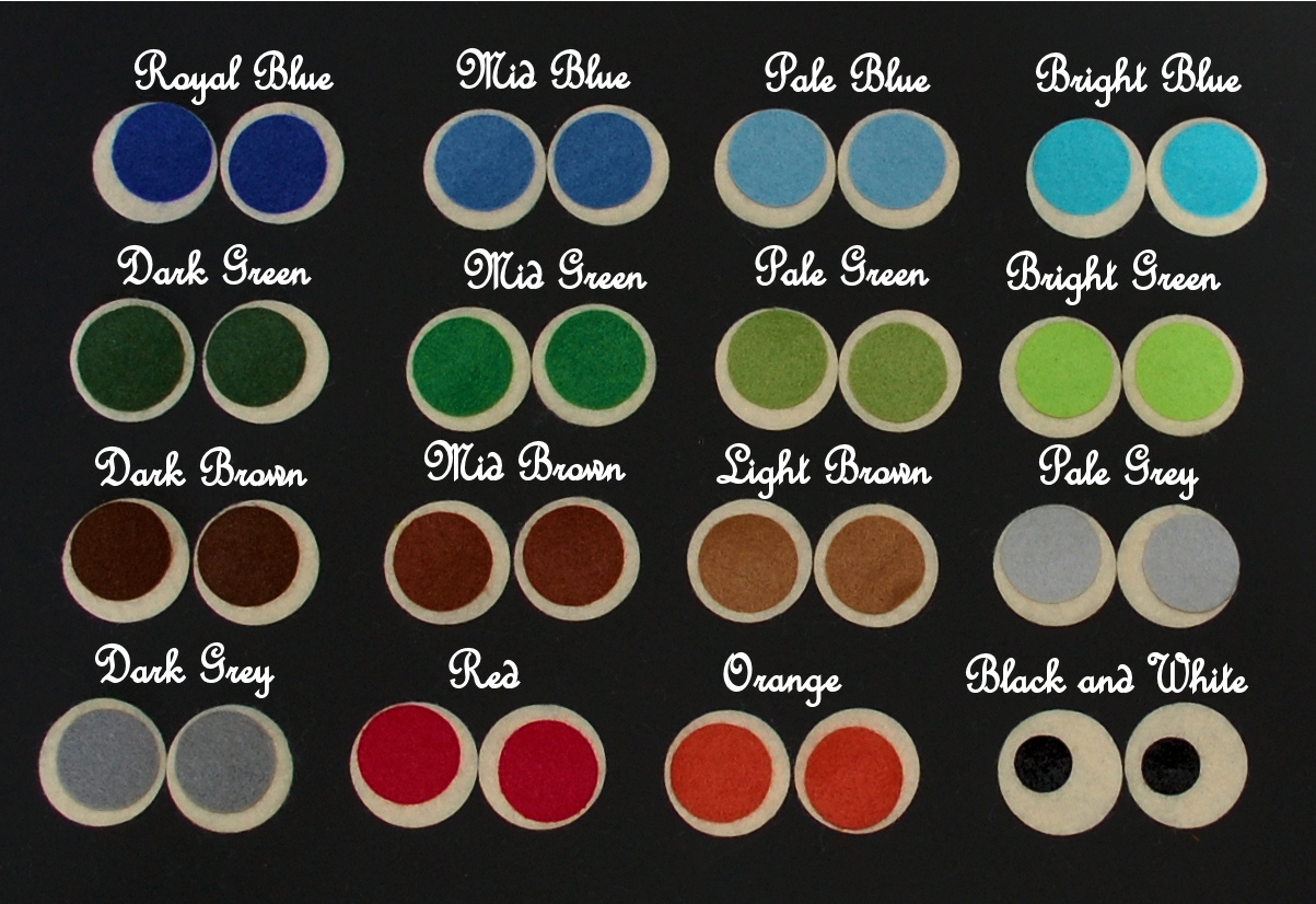 12 x 2.2cm Felt Eyes Teddy Eyes Bear Eyes Soft Toy Applique Sewing ...