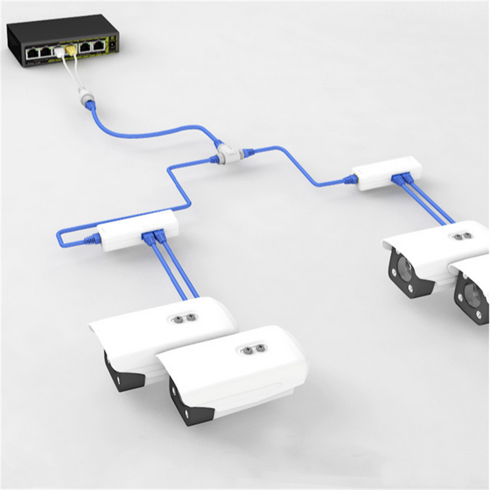 1Set POE Splitter 2-in-1 Network Cabling Connector Three-way RJ45 Adapter Kit | eBay