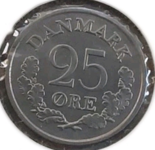 Frederick IX Denmark 25 Ore World Uncirculated CN Coin 1966 KM#850 Free ...