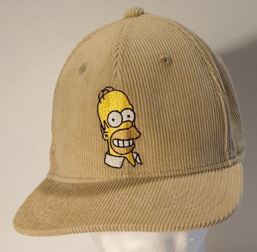 HOMER SIMPSON Cotton Corduroy Snapback Cap Hat Beige Adjustable ...