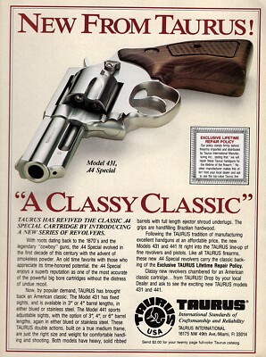 1993 Taurus Model 431 .44 Special Revolver Original Color Print Ad | eBay