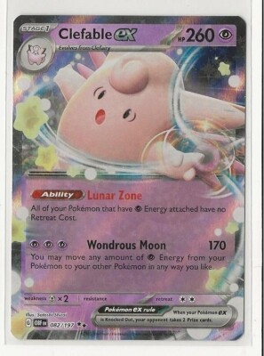 Pokémon TCG Clefable ex SV03: Obsidian Flames 082/197 Holo Double Rare ...