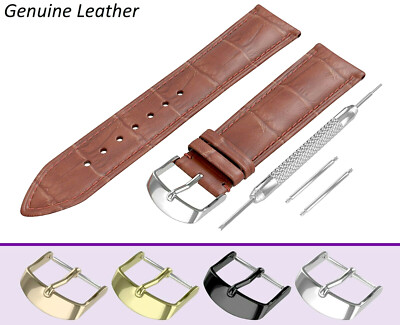 For CITIZEN Light Brown Genuine Leather Watch Strap Band Clasp Buckle ...