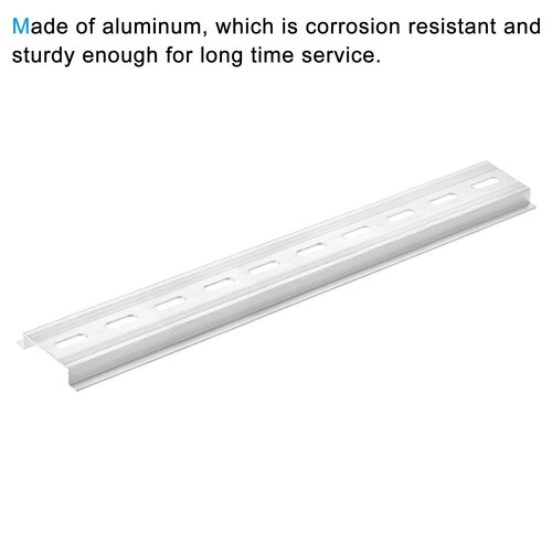 200mm x 35mm x 7.5mm DIN Rail Slotted Aluminum Mounting Guide Silver ...